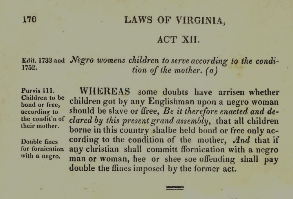 Making Partus: Law, Power, and Heritable Slavery in 18th-Century ...